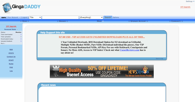 GingaDaddy Review - Die besten NZB-Websites im Test - De. UsenetReviewz.com